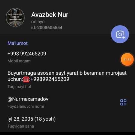 Sayt yaratib berish xizmati