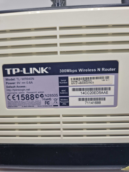 TP Link 300Mbps Wi-Fi Router (TL-WR940N)