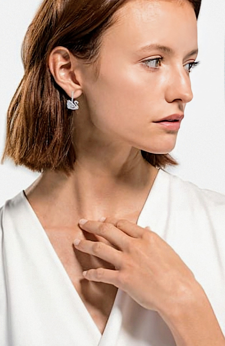 Серьги Swarovski Лебеди