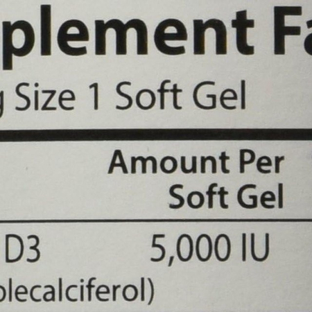 Carlson Labs Vitamin D3 5000 IU Soft Gels, 120 Count