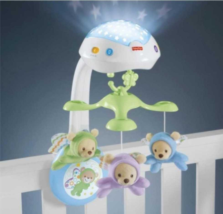 Мобиль в кроватку 3в 1. Состояние НОВОГО. Fisher Price Баттерфляй Дри