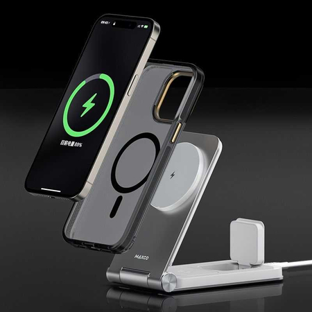 Беспроводная зарядка MAXCO 3in1 15W Folding Wireless Charger (MW08)