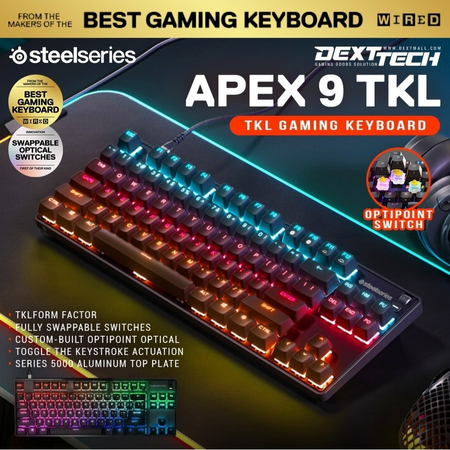 СКИДКА! Steelseries APEX 9 TKL Оптическая Клавиатура (Свитчи Optipoint