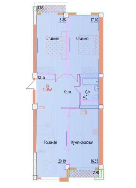 ‼️Срочно‼️ЖК Green Park ул.Махтумкули 3/8/9 92м2 евро‼️