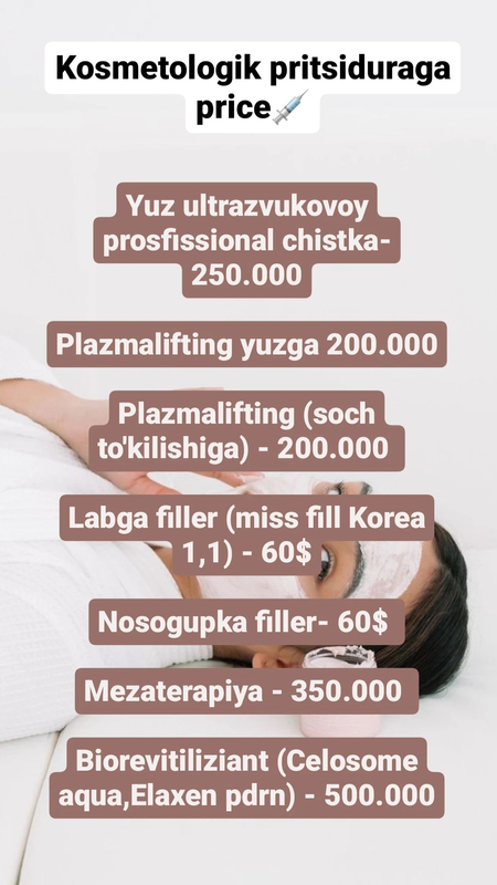 SHOSHILING,  Barcha kosmetologik muolajalar SKIDKADA
