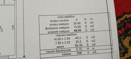 Kvartira 2 xonali, alohida oshxona, va balkon