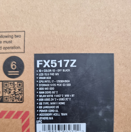 Продам игровой ноутбук Asus fx517z