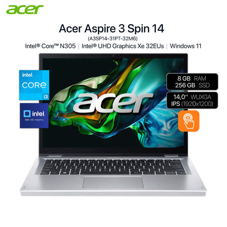 Acer Aspire 3 Spin 14  Intel® Core™ i3-N305 8/256GB 14