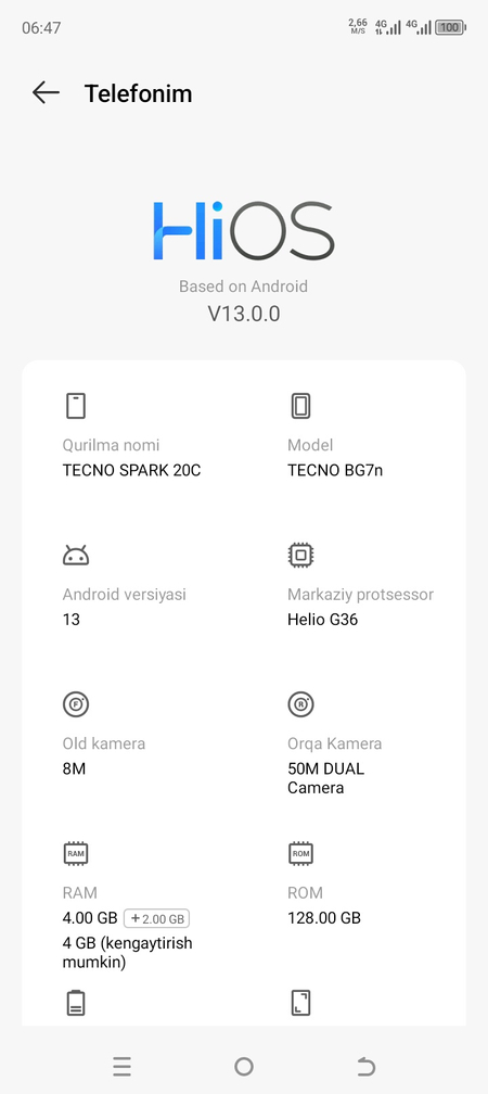 Tecno Spark 20 c