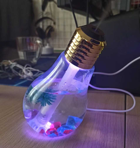 Bulb Humidifier / Увлажнитель воздуха 400 мл с лампочкой