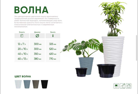 Цветочные горшки Волна и Сахара
