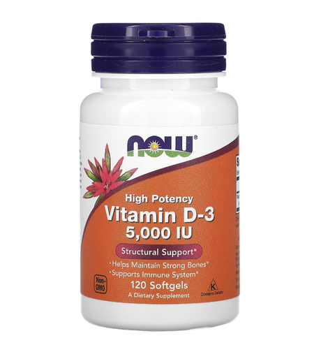 Now Foods Vitamin D-3 5.000IU 120 Softgels - Витамин Д3 5.000МЕ