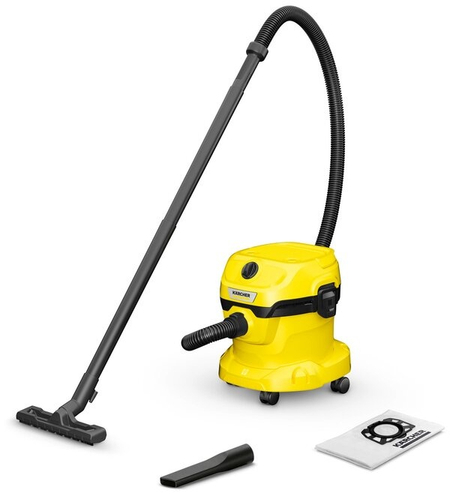 Хозяйственный пылесос KARCHER WD 2 Plus V-12/4/18, 1000 Вт, черный/жел