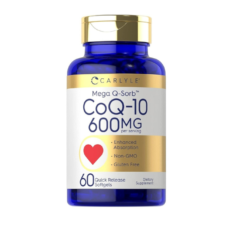 Карлайл CoQ10 600 мг | 60 мягких таблеток | Mega Q-Sorb Коэнзим Q-10 |