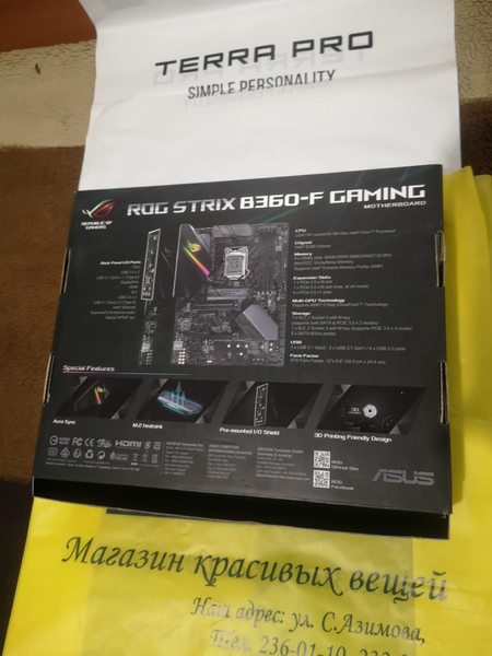 материнская плата ROG STRIX b360-f gaming