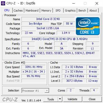 Процессор I3-3240 в идеальном состоянии
