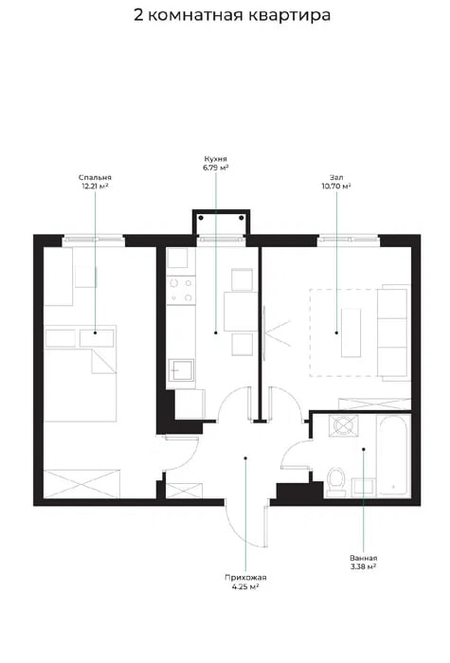 ЖК ASSALOM HAVO Golden House Кадешева 4 станция под ключ 2-ком 40 м2