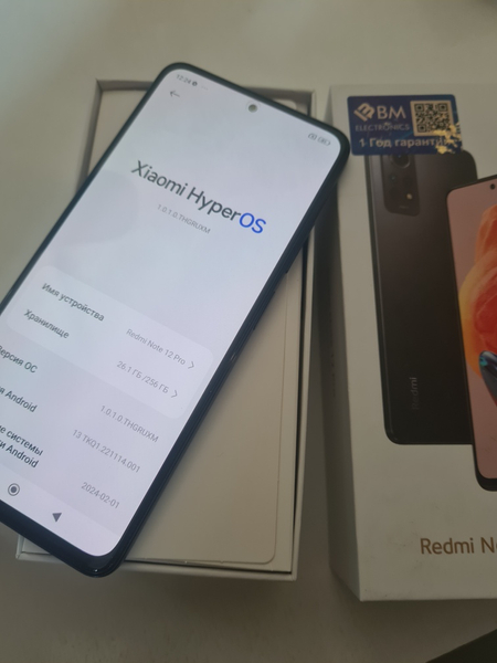 Redmi note 12 pro sotiladi 8/256 xolati paket