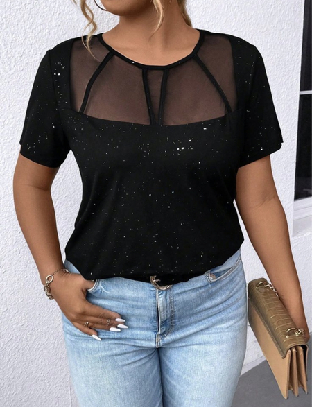 Женская футболка Shein большой размер 2XL-4XL модная кофта plus size