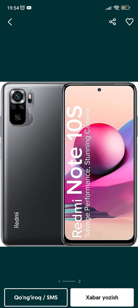 Redmi not 10S sotiladi