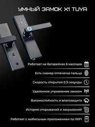Смарт замок дверной Wi-Fi с отпечатком