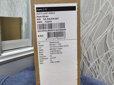 ПРОДАМ Acer A315-44P (2024) Ноутбук Ryzen™7-5700U/16GB/512SSD/15.6