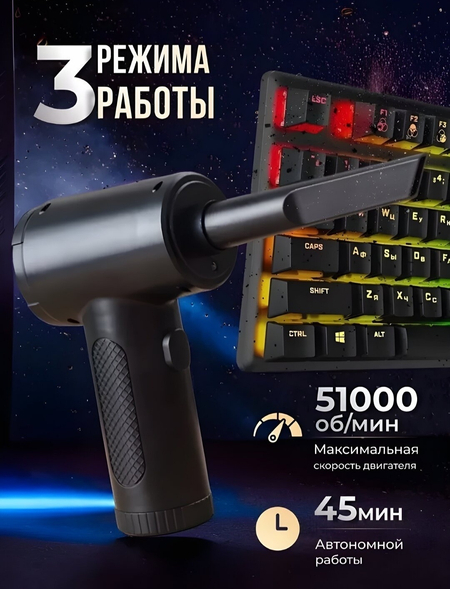 Компрессор мини, воздуходувка аккумуляторная