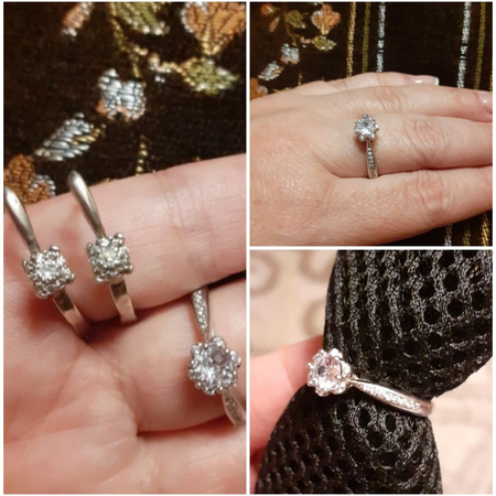 Сережки, кольца, серебро 925 проба