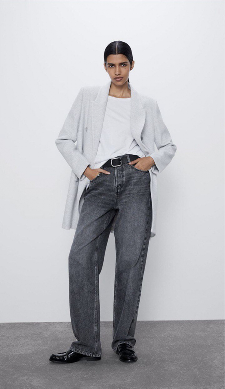 Двубортное пальто Zara