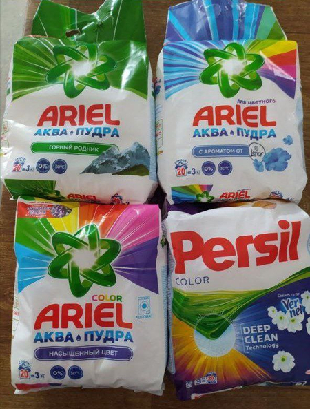 Стиральный порошок Ariel и Petsil