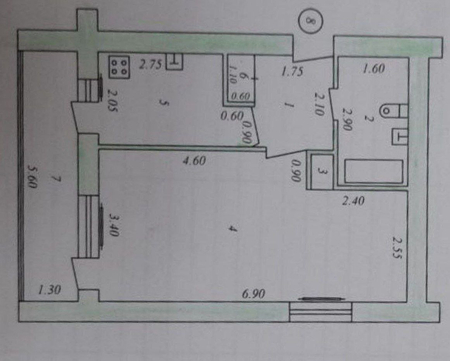 Yunsobod 13 kvartal mõljal Anjir restoran  2/2/4/ 45m2