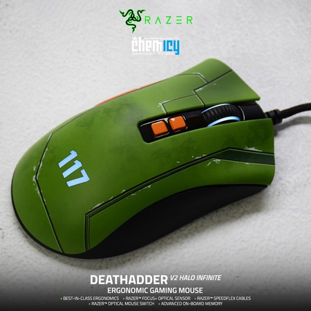 Топ!Deathadder V2 Halo infinite/70млннаж,DPI20K  Проводная мышка/мышь