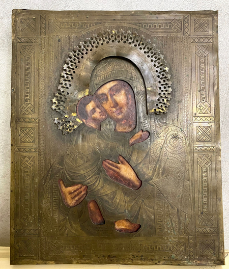 Икона старинная Владимирская