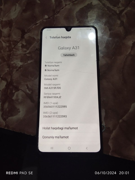 Samsung a31 sotiladi
