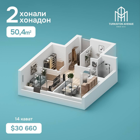 1 хона уй 20400$ скидка 10% 2026 йил 2 чорак