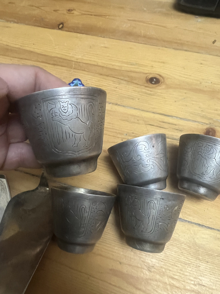 Лопатки , рюмки 875 проба серебро