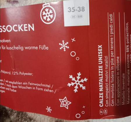 Теплые гольфы с новогодним принтом Weihnachtssocken