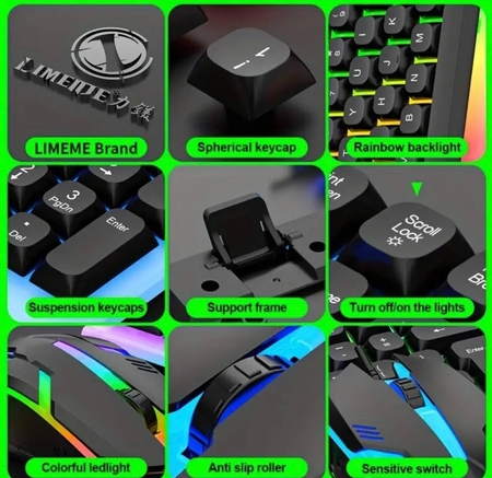 Комплект для Геймеров с проводной клавиатурой и мышью GTX350