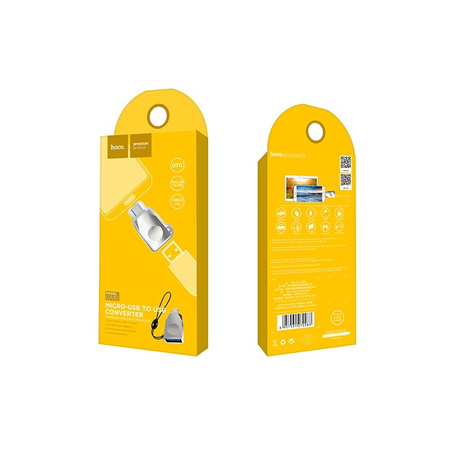 Переходник Hoco OTG UA10 Micro-USB A жемчужный никель