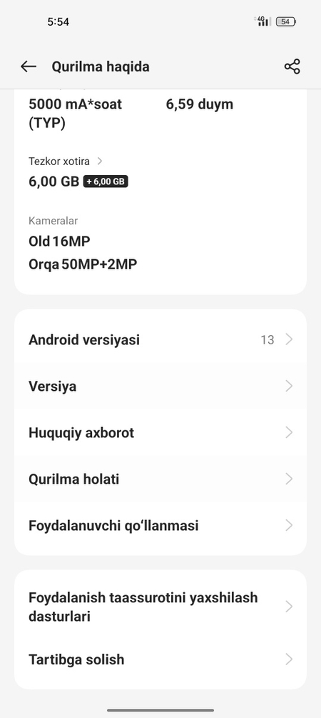 OPPO A96 yangi pashti