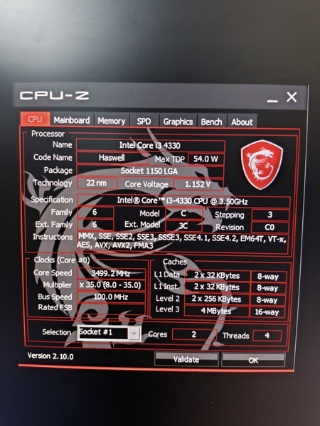 процессор Intel i3 4330 с графикой intel graphics HD 4600