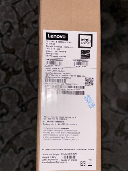 Срочно! Продам игровой ноутбук Lenovo Ideapad gaming 3