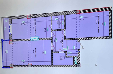 Yakkasaroy City Mall  Площадь: 75м2 Шота Руставелли Комнаты: 2;