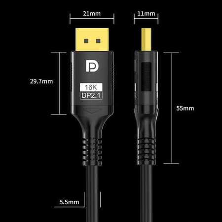 16K Kabel 80Gbps Displayport Cable for Projector Gaming Monitor