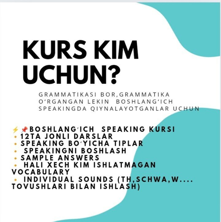 Boshlangʻich speaking course