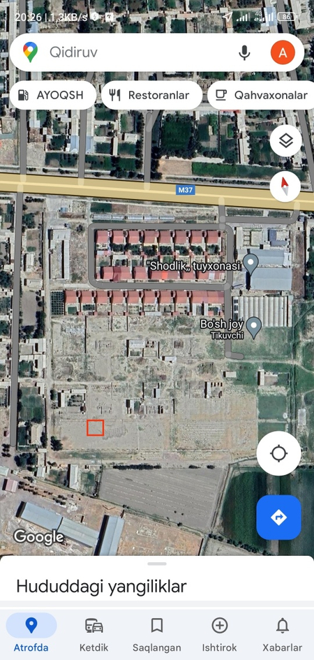 Uy-joy qurish uchun 4-sotix yer sotiladi. 20-metirga 20-metir.
