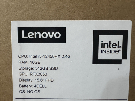 Lenovo LOQ 15IAX9 / i5-12400HX / 16GB / 512GB / RTX 3050 / 15.6’’ FHD