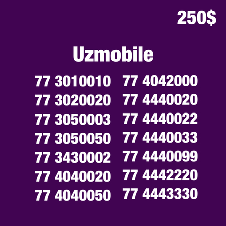 Uzmobile gold chiroyli raqamlari/ Красивые золотые номера Узмобайл