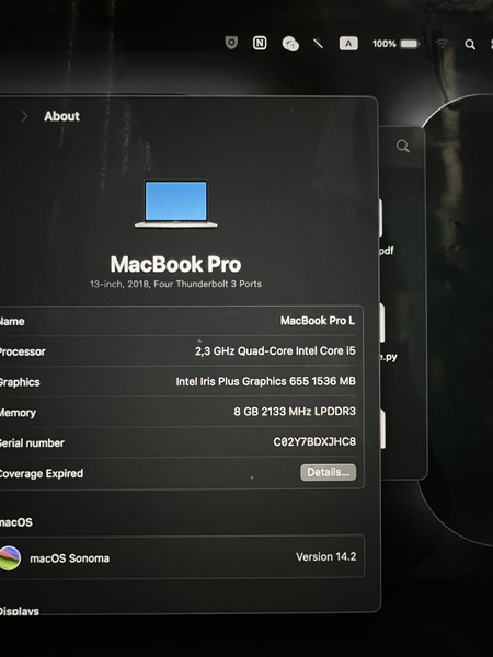 Macbook pro 13' 2018