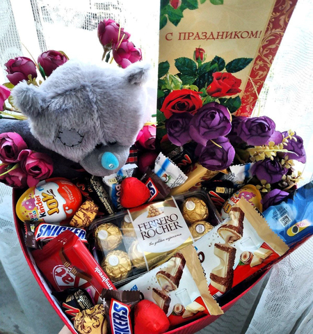 Сладкие букеты и боксы,на заказ.Необычный подарок. На 14 февраля